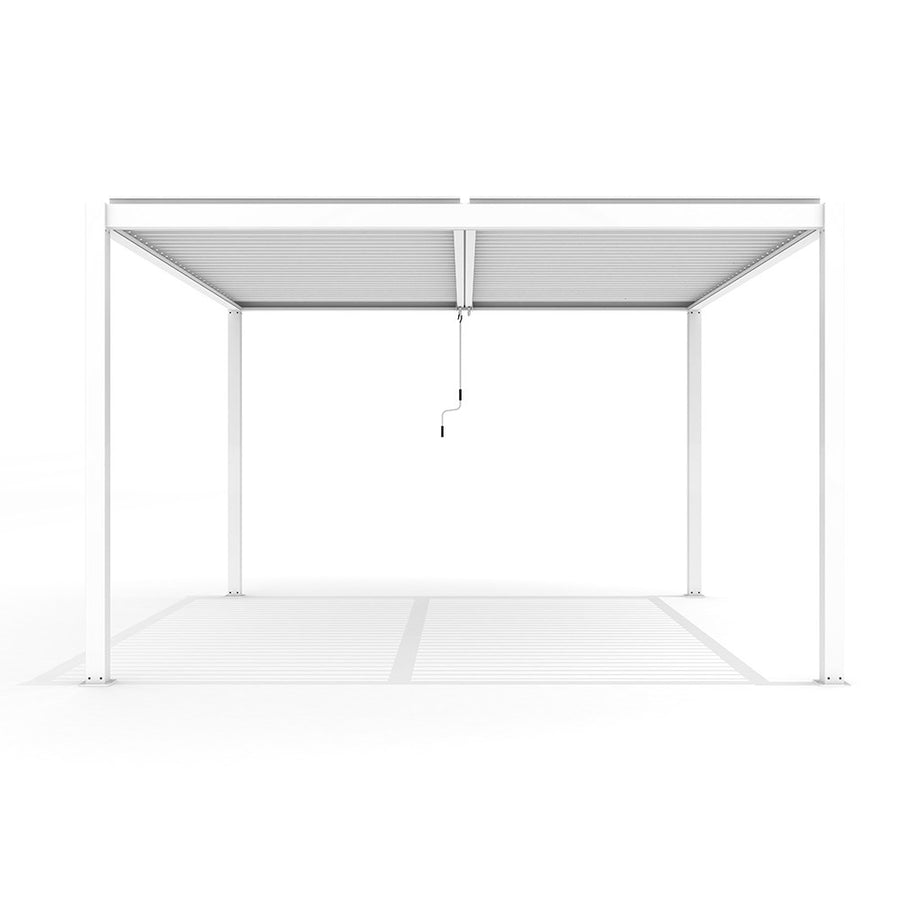 3m x 3m Deluxe White Veranda with Louvered Shutter Roof – Primrose Awnings